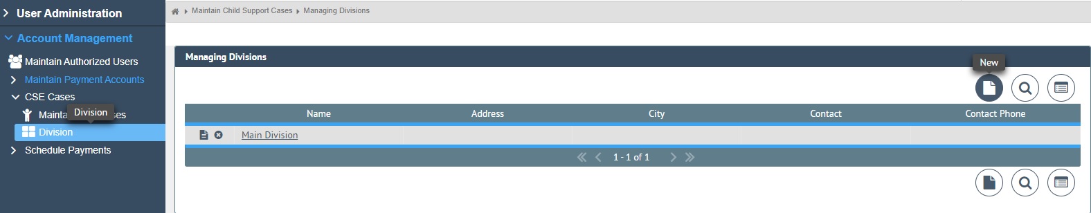 iPayOnline Maintain Child Support Cases